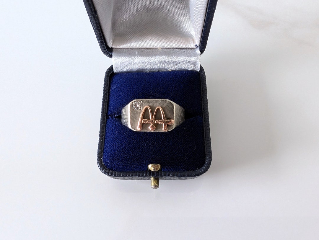 Mcdonalds Canada Employee Ring 10K White and Yellow Gold and Diamond - Etsy