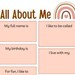 All About Me Pack, All About Me Questionnaire, Instant Download - Etsy