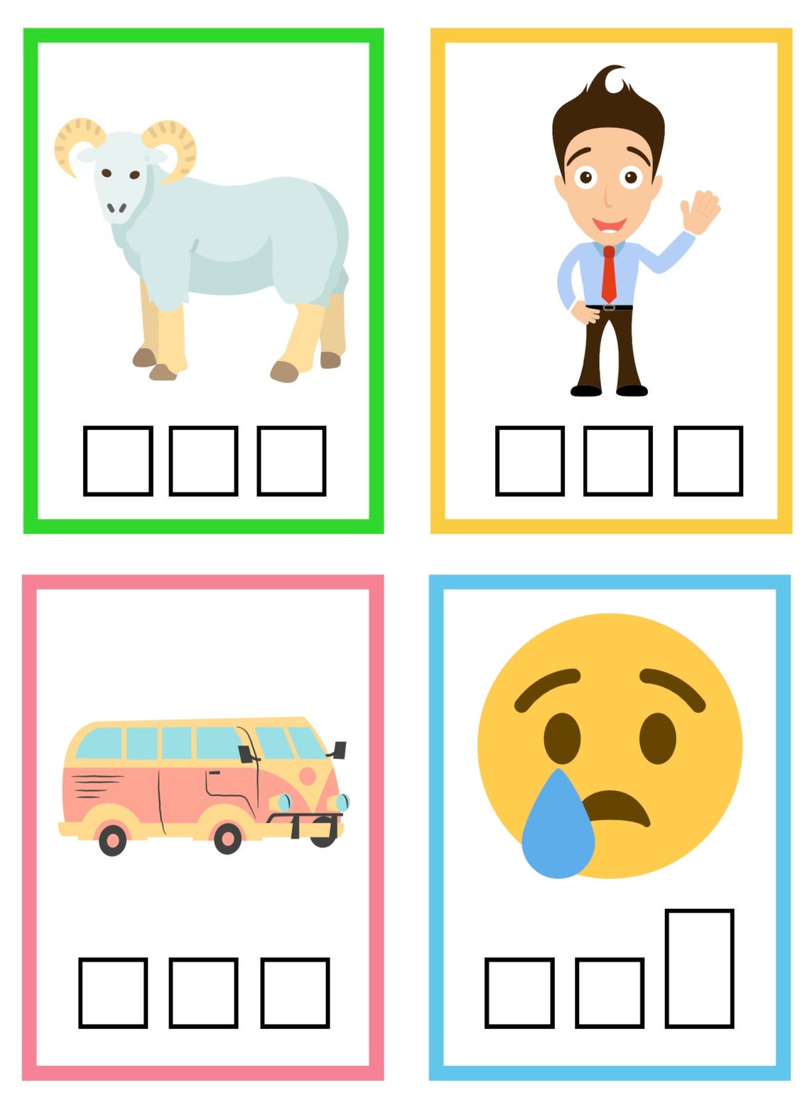 Short Vowel Sound A Word Cards - Etsy