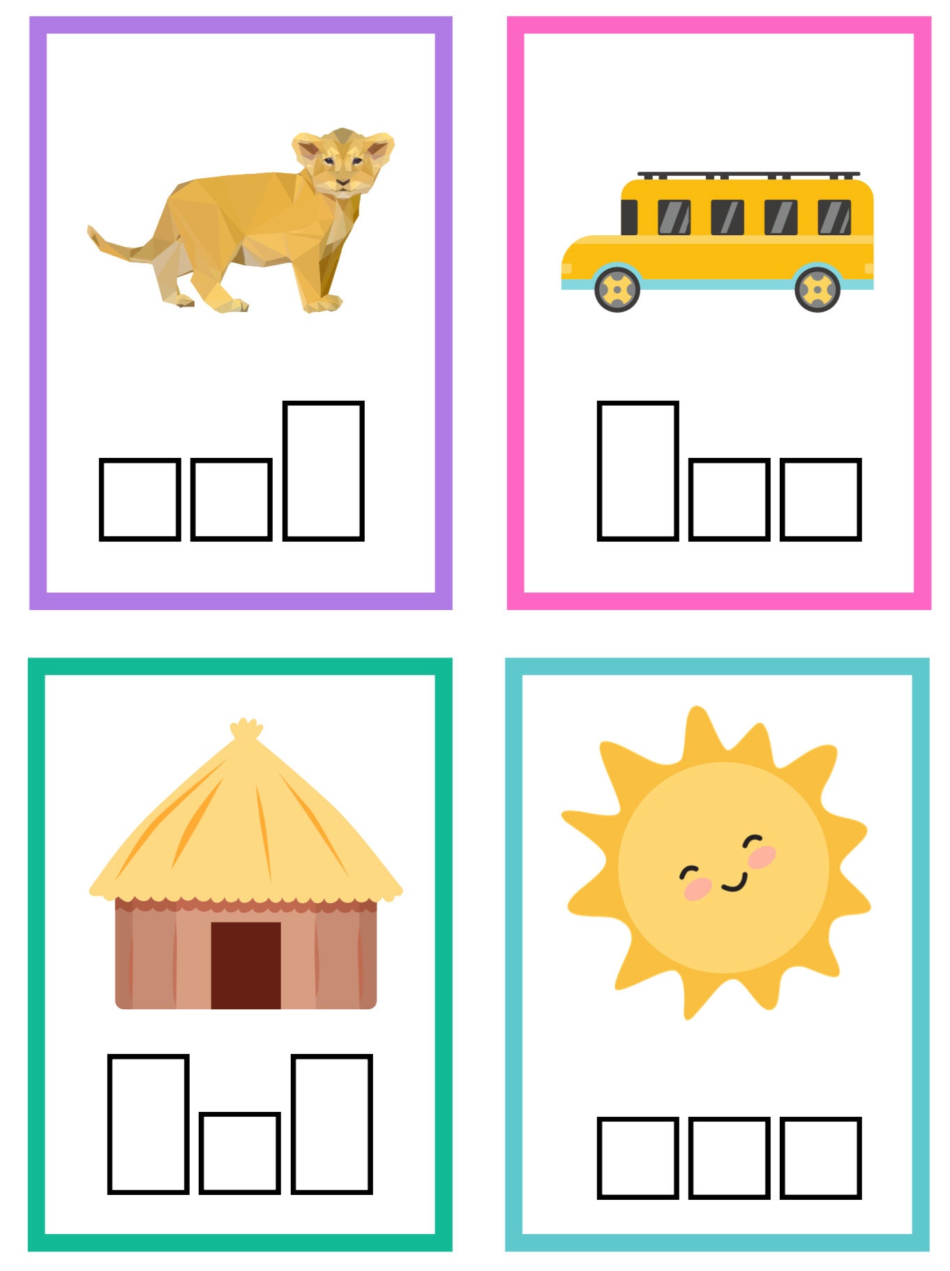 Short Vowel Sound U Word Cards - Etsy