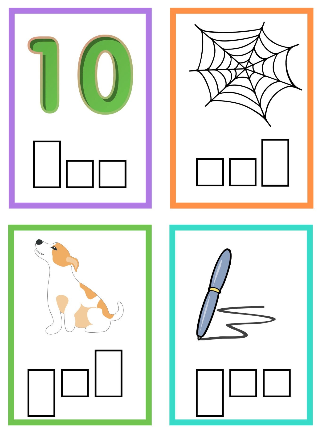 Short Vowel Sound E Word Cards - Etsy