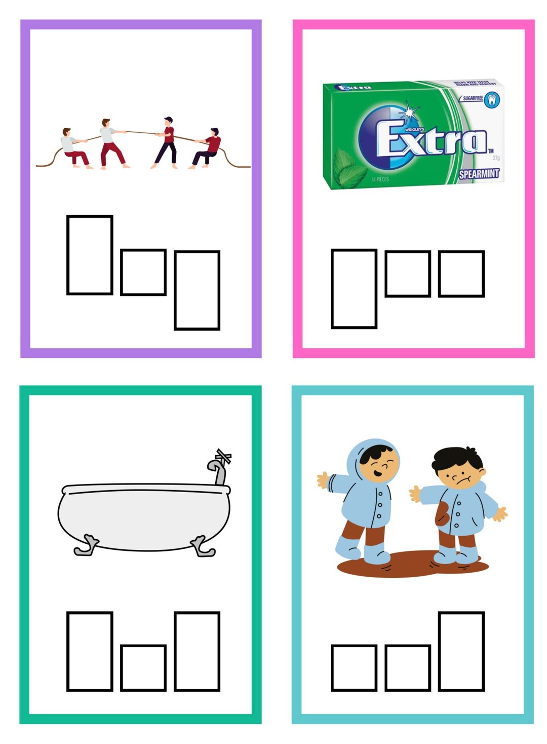 Short Vowel Sound U Word Cards - Etsy