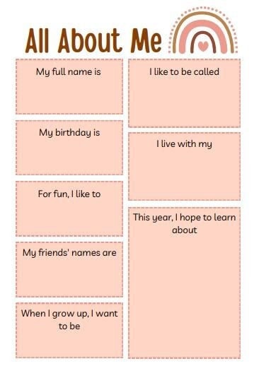 All About Me Pack, All About Me Questionnaire, Instant Download - Etsy