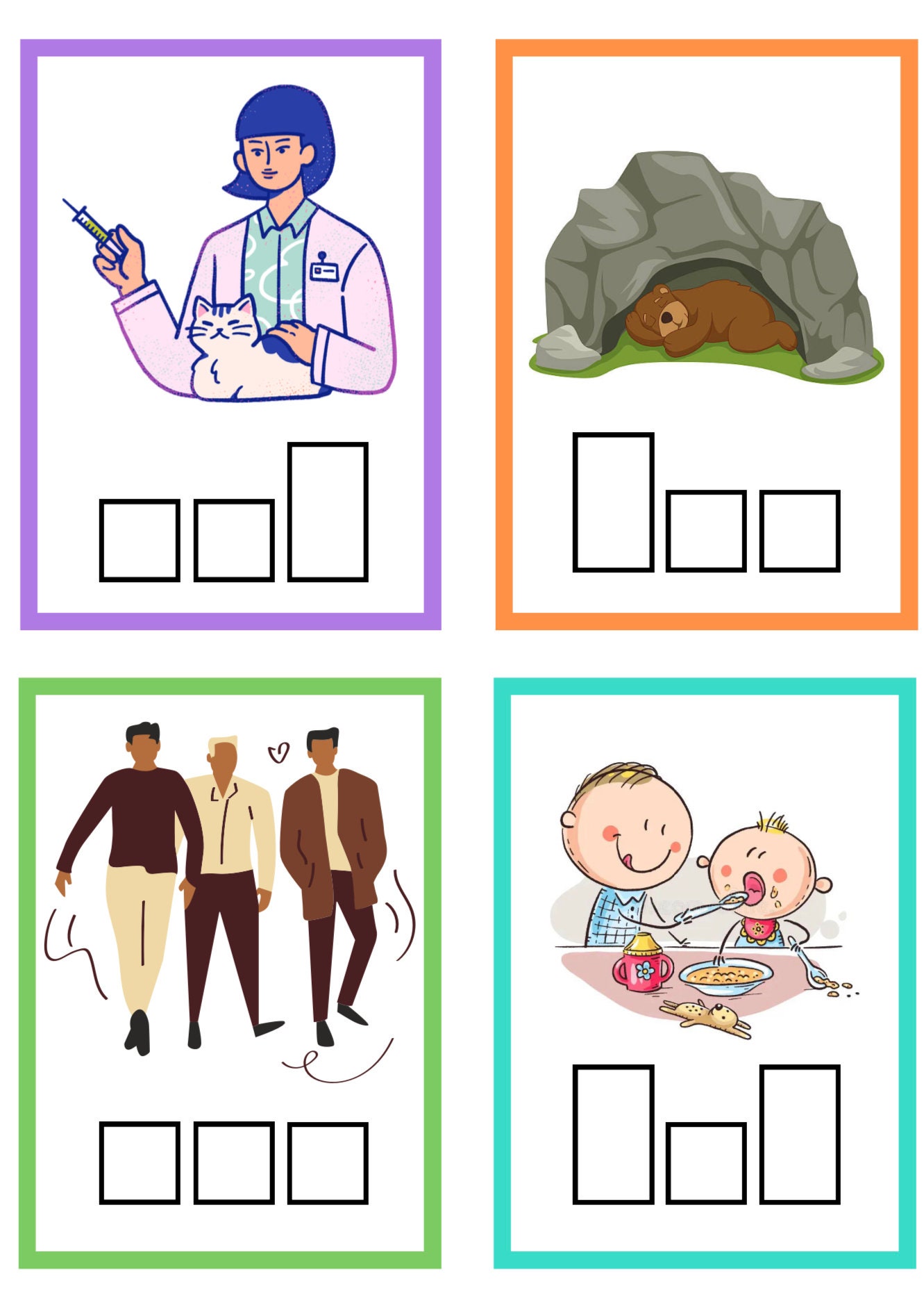 Short Vowel Sound E Word Cards - Etsy