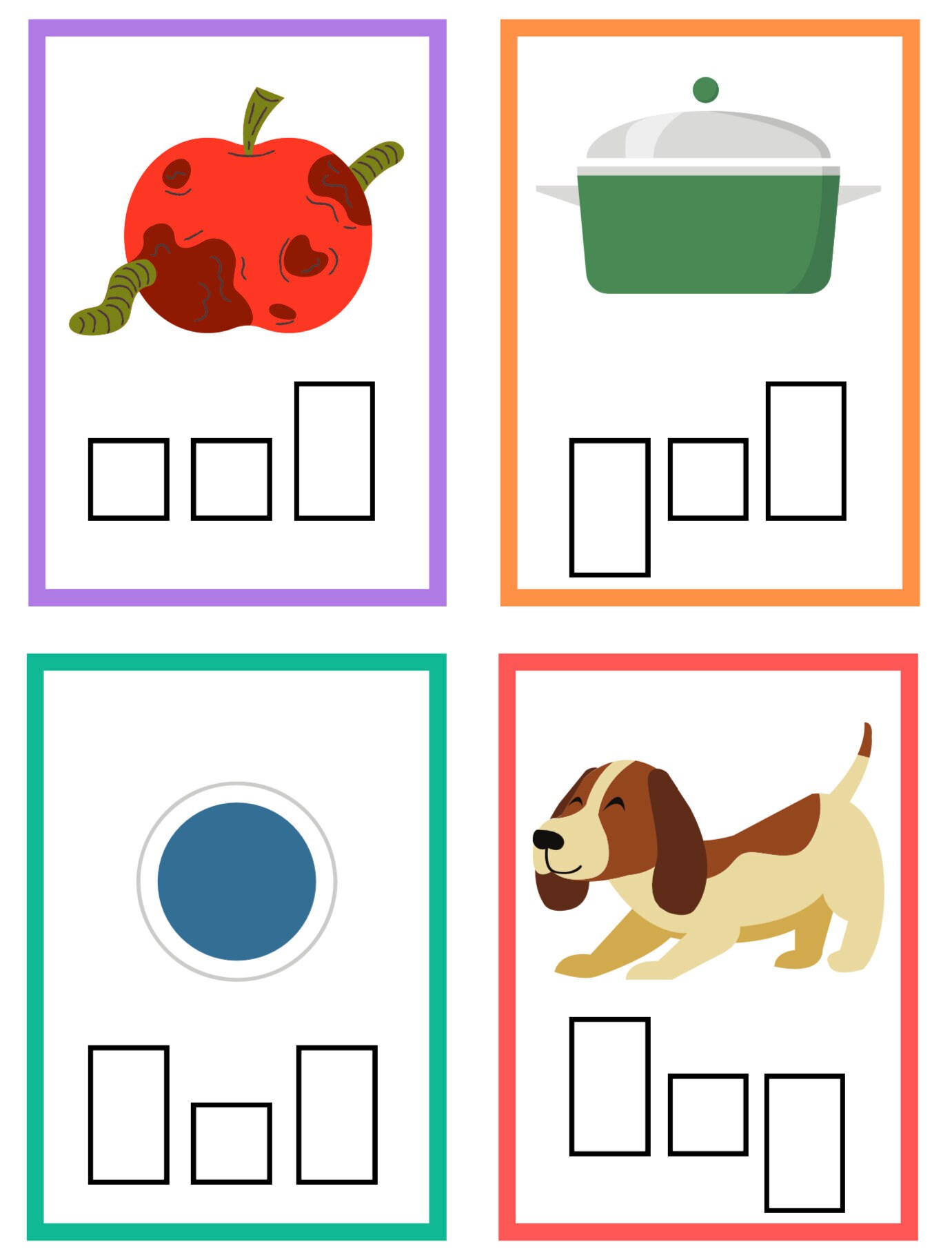 Short Vowel Sound O Word Cards - Etsy