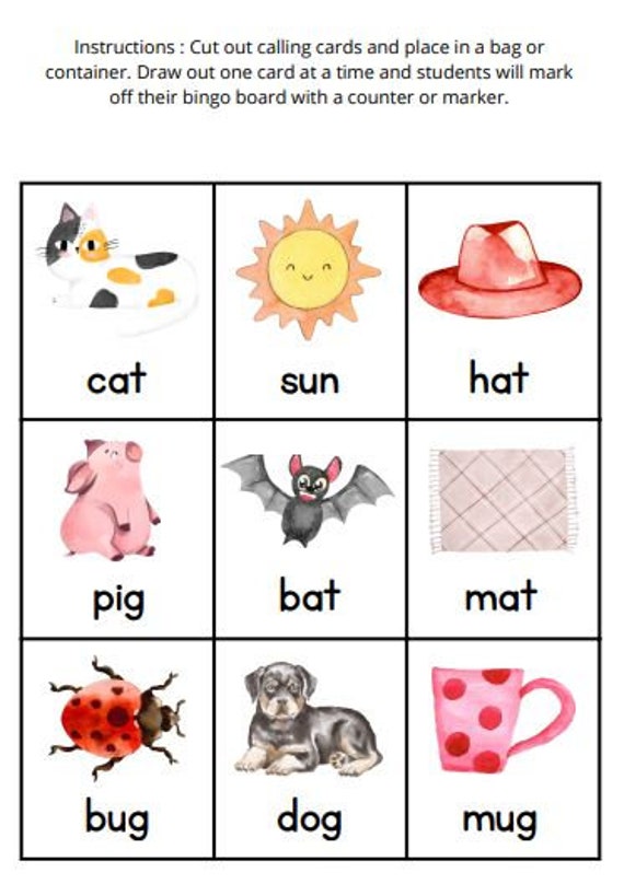 CVC Bingo, No Prep Phonics Games, CVC Words, FREE - serwer2311392.home.pl