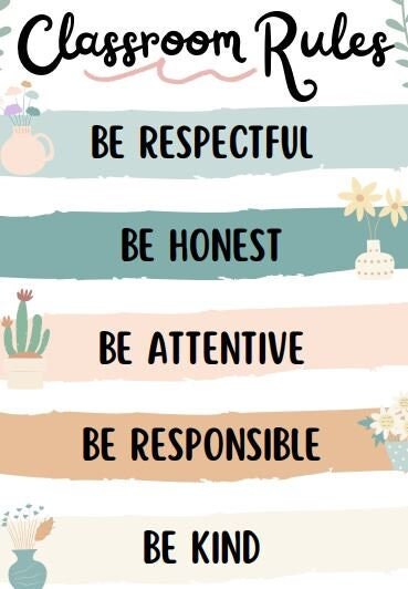 Printable Classroom Rules Download PDF | Rules | Classroom Rules ...