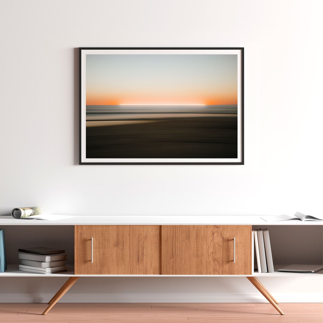 A3 A0 Painting With the Sun Beach, Panning Shot, Sunset, Framed Fine ...