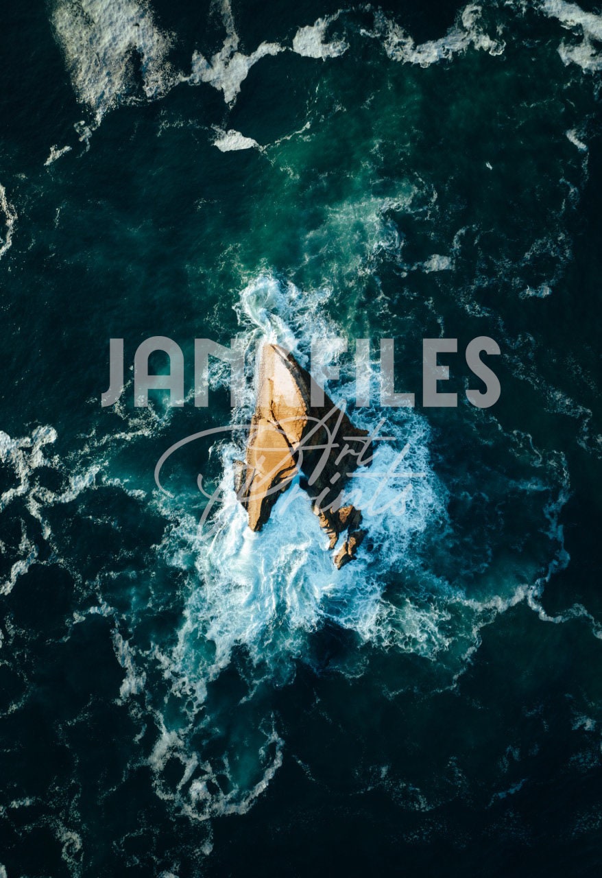 A3 A0 Fels in Der Brandung Baleal, Portugal, Drone, Ocean, Framed Fine ...