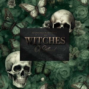 Seamless Skull Gothic Digital Paper, Skull Damask Halloween Scrapbook ...