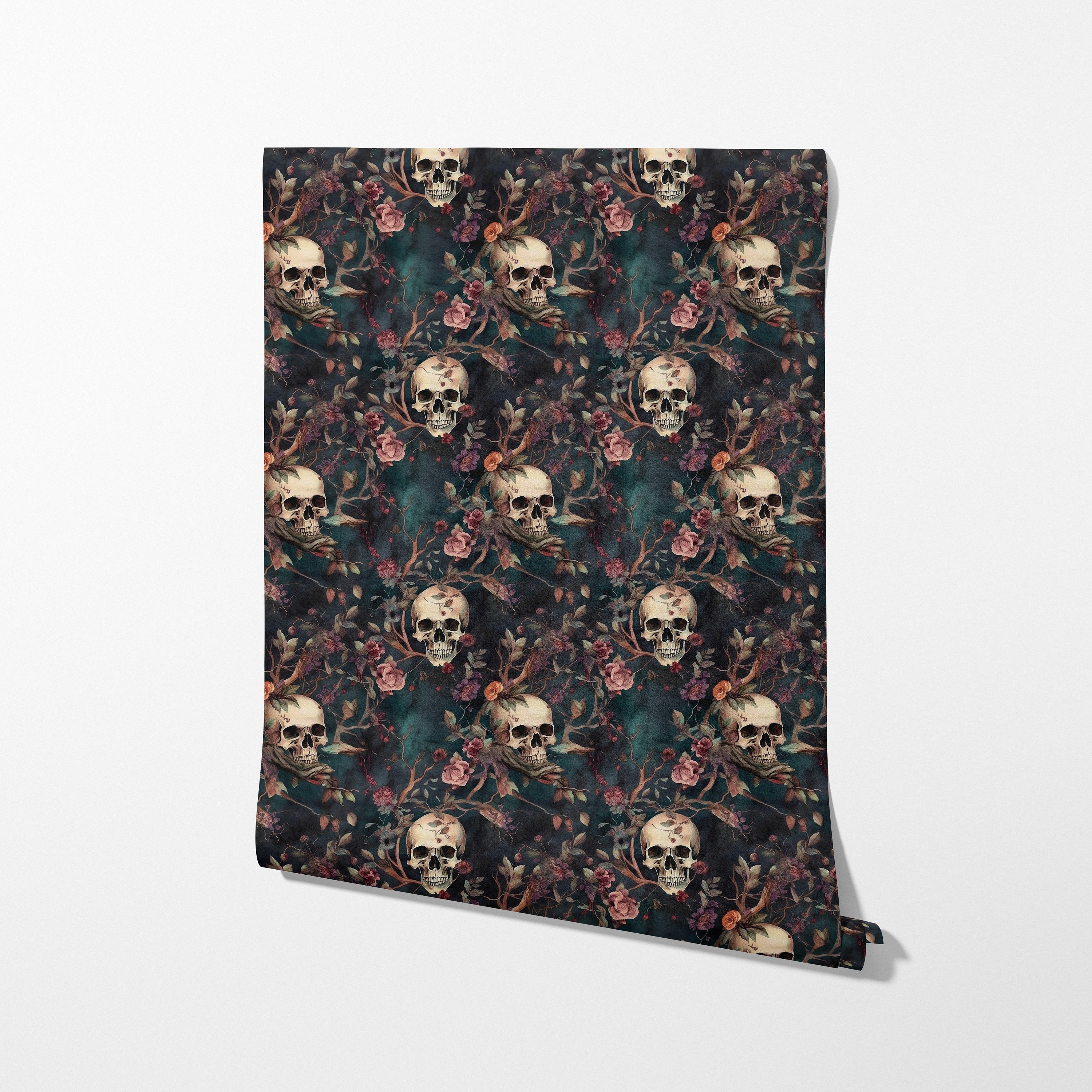 Skull Seamless Pattern Seamless Skull Dark Skull Digital Paper ...