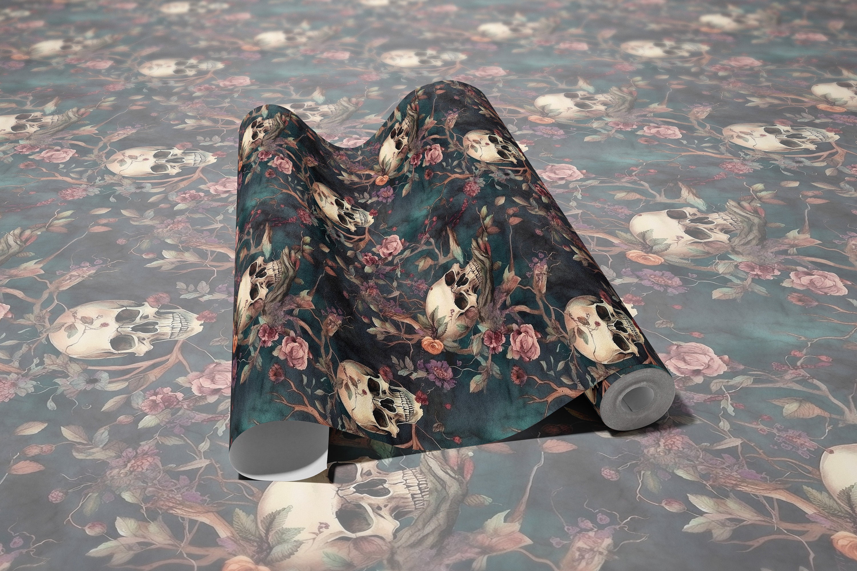 Skull Seamless Pattern Seamless Skull Dark Skull Digital Paper ...