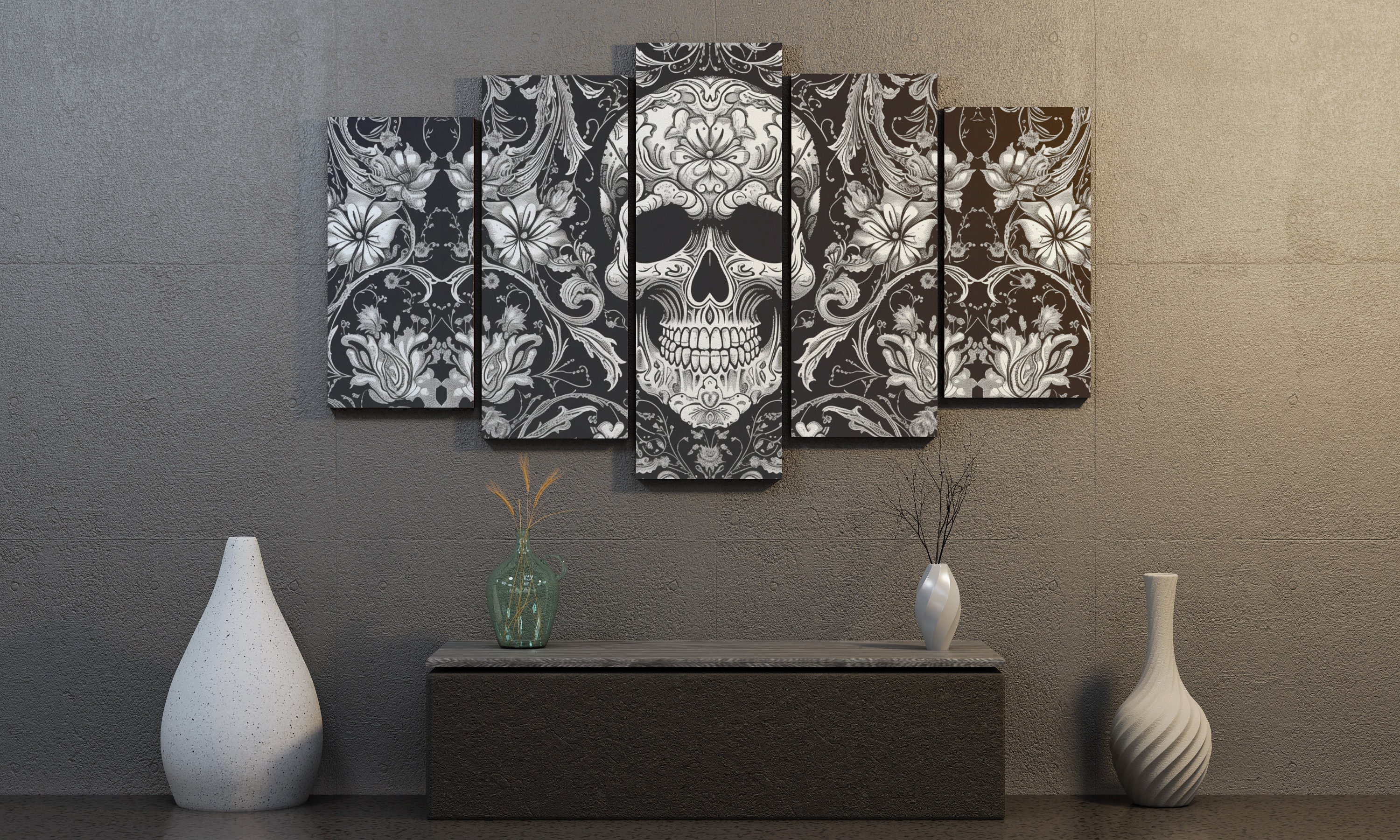 Skull Seamless Demask Pattern Seamless Skull Skull Digital - Etsy