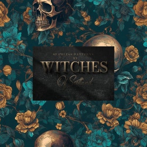 Seamless Skull Gothic Digital Paper, Skull Damask Halloween Scrapbook ...