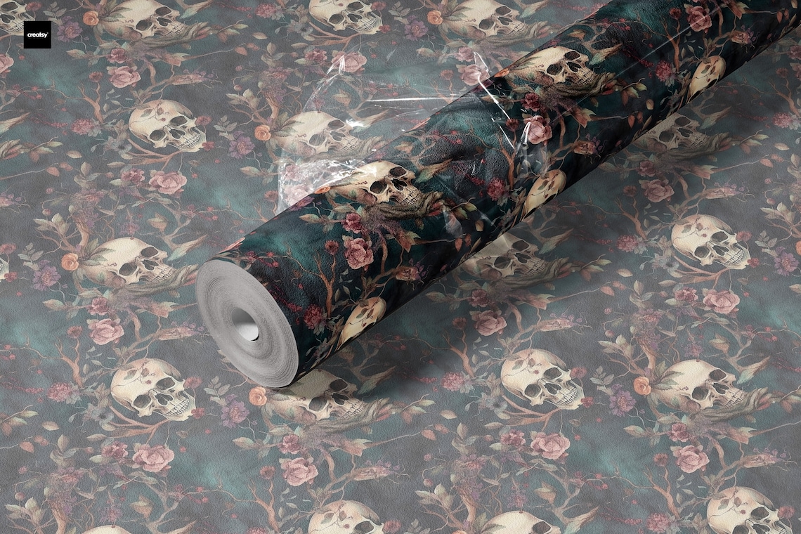 Skull Seamless Pattern Seamless Skull Dark Skull Digital Paper ...