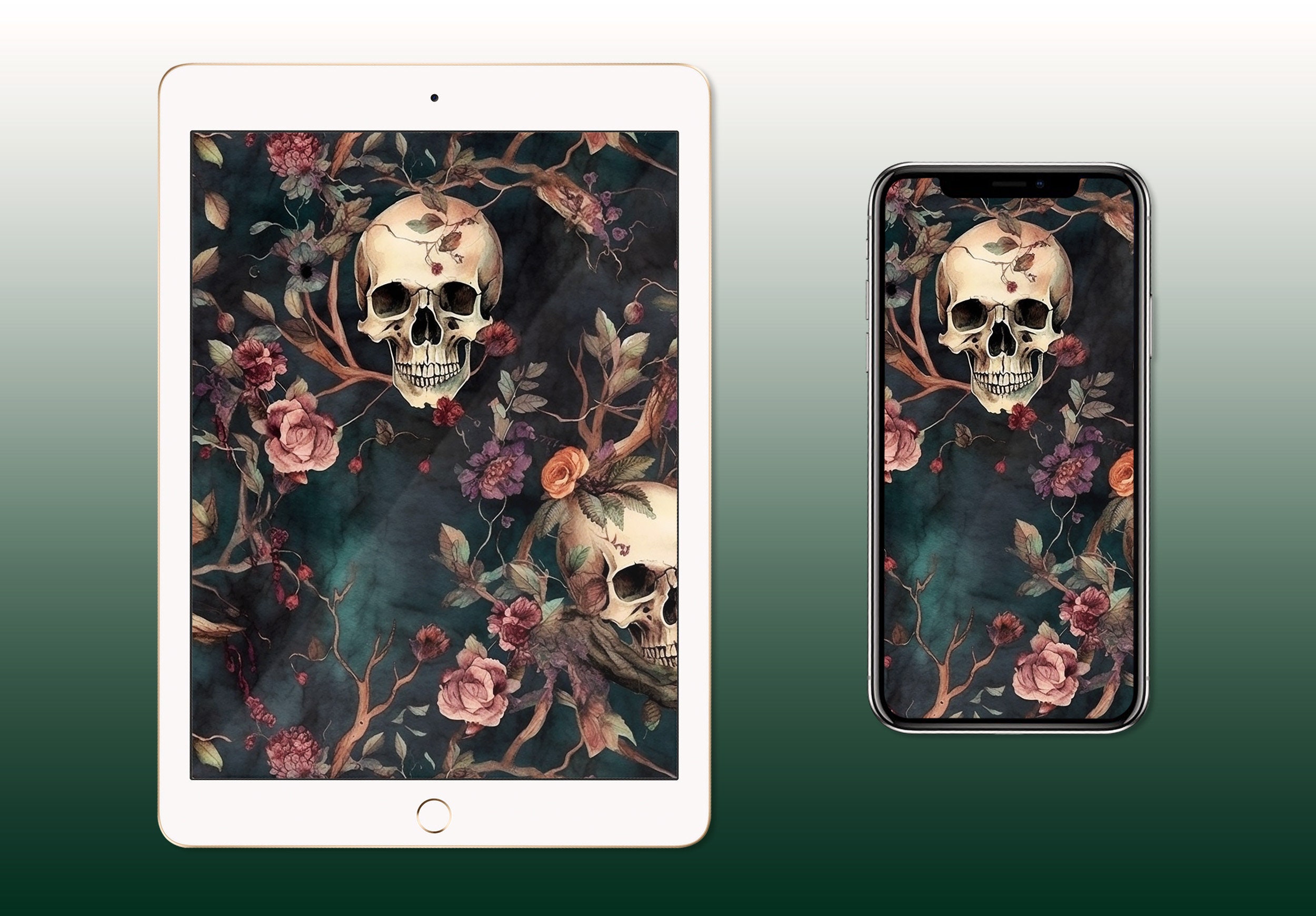 Skull Seamless Pattern Seamless Skull Dark Skull Digital Paper ...