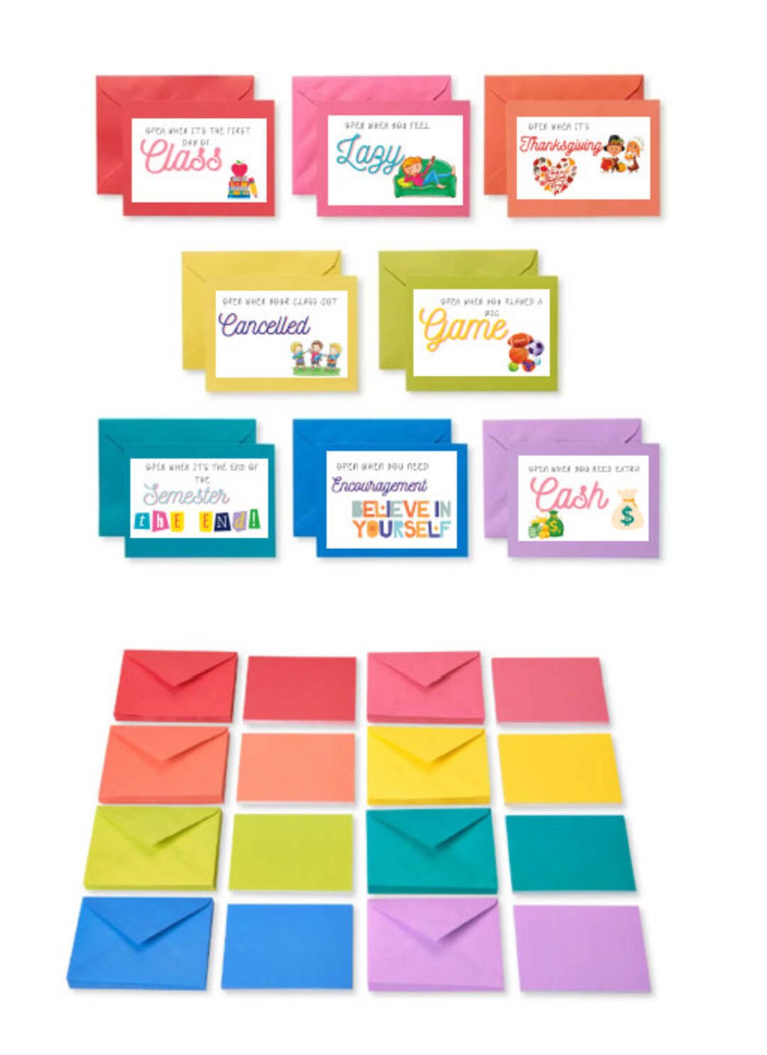 College "open When" Envelopes and Notecards - Etsy