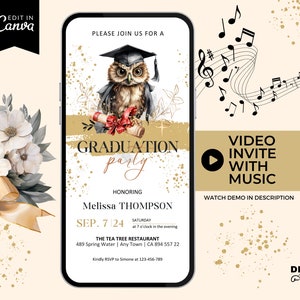 Graduation Party Invite With Music, Graduation Invitation, Graduate ...