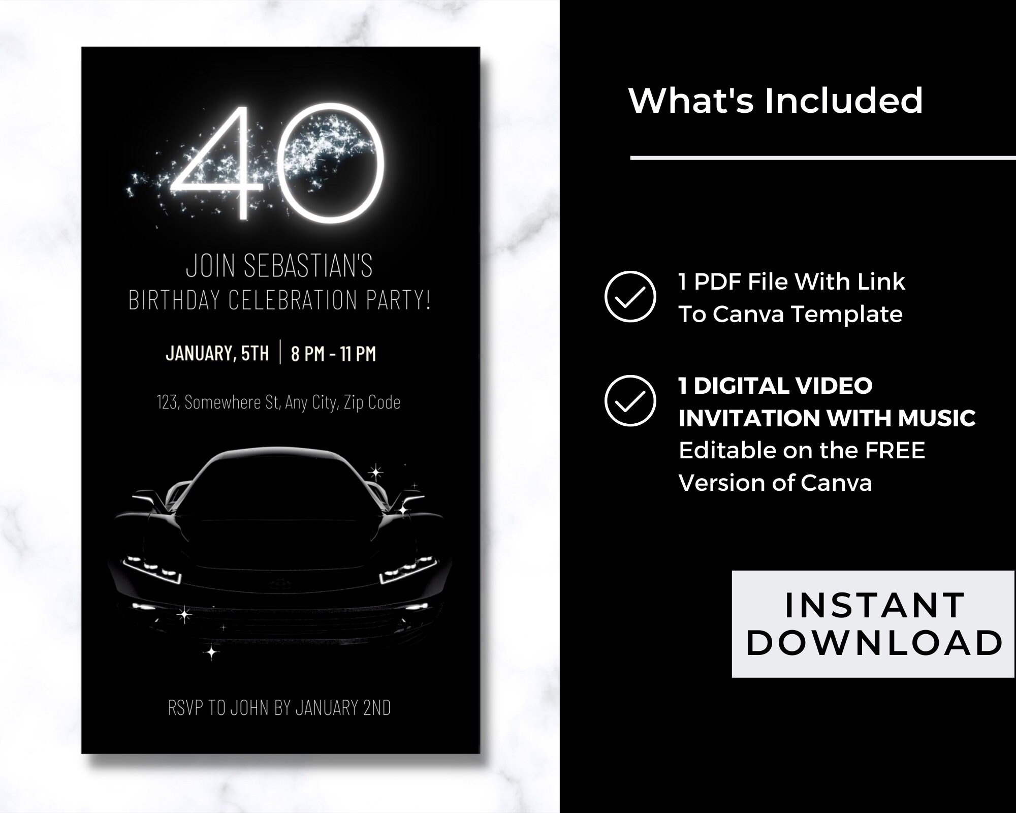 Electronic Male Birthday Party Invitation With Music Birthday Invite ...