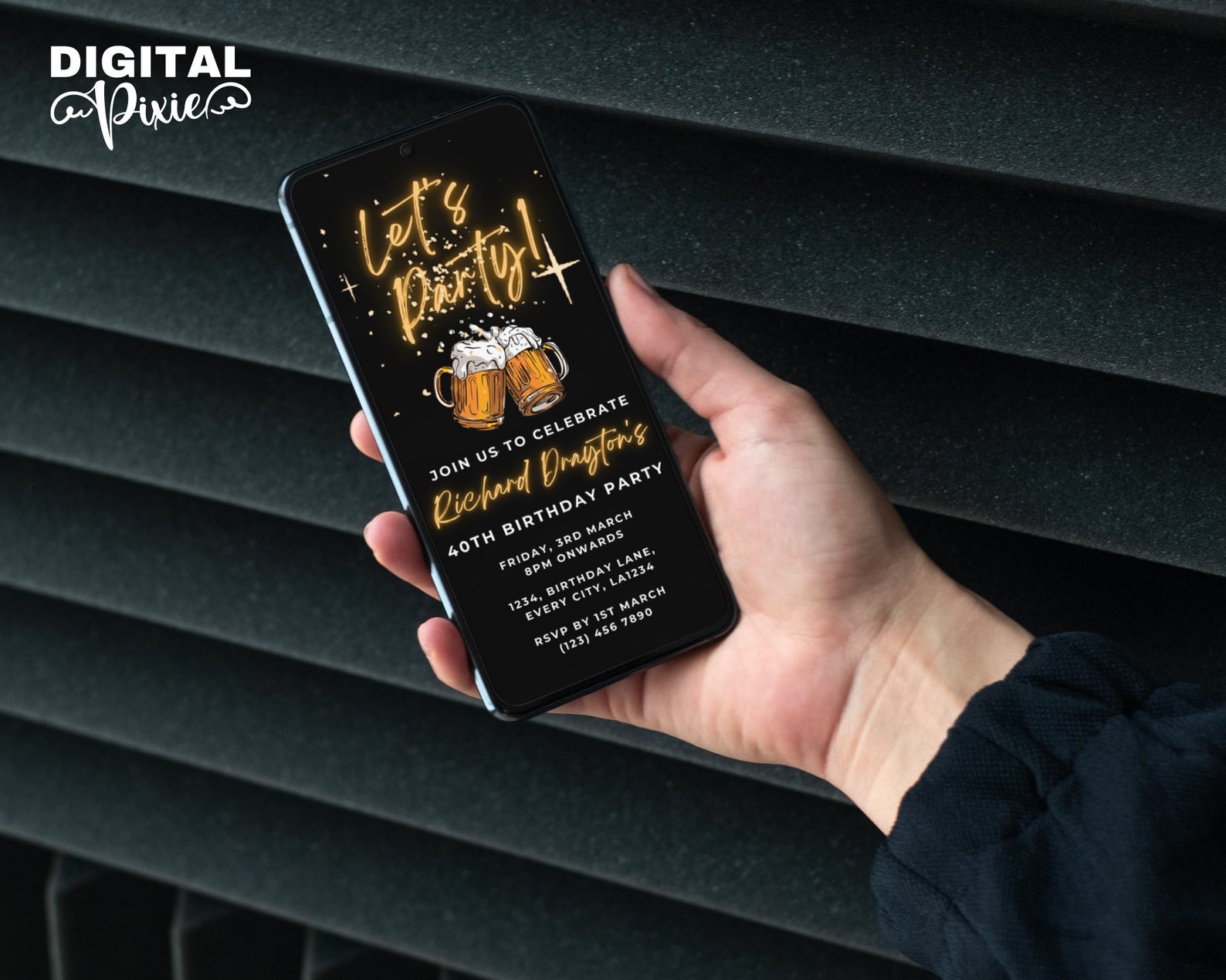 Electronic Male Birthday Party Invitation With Music Birthday Invite ...