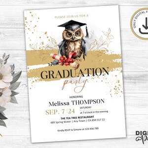 Editable Graduation Party Invitation, Printable Graduation Invite ...