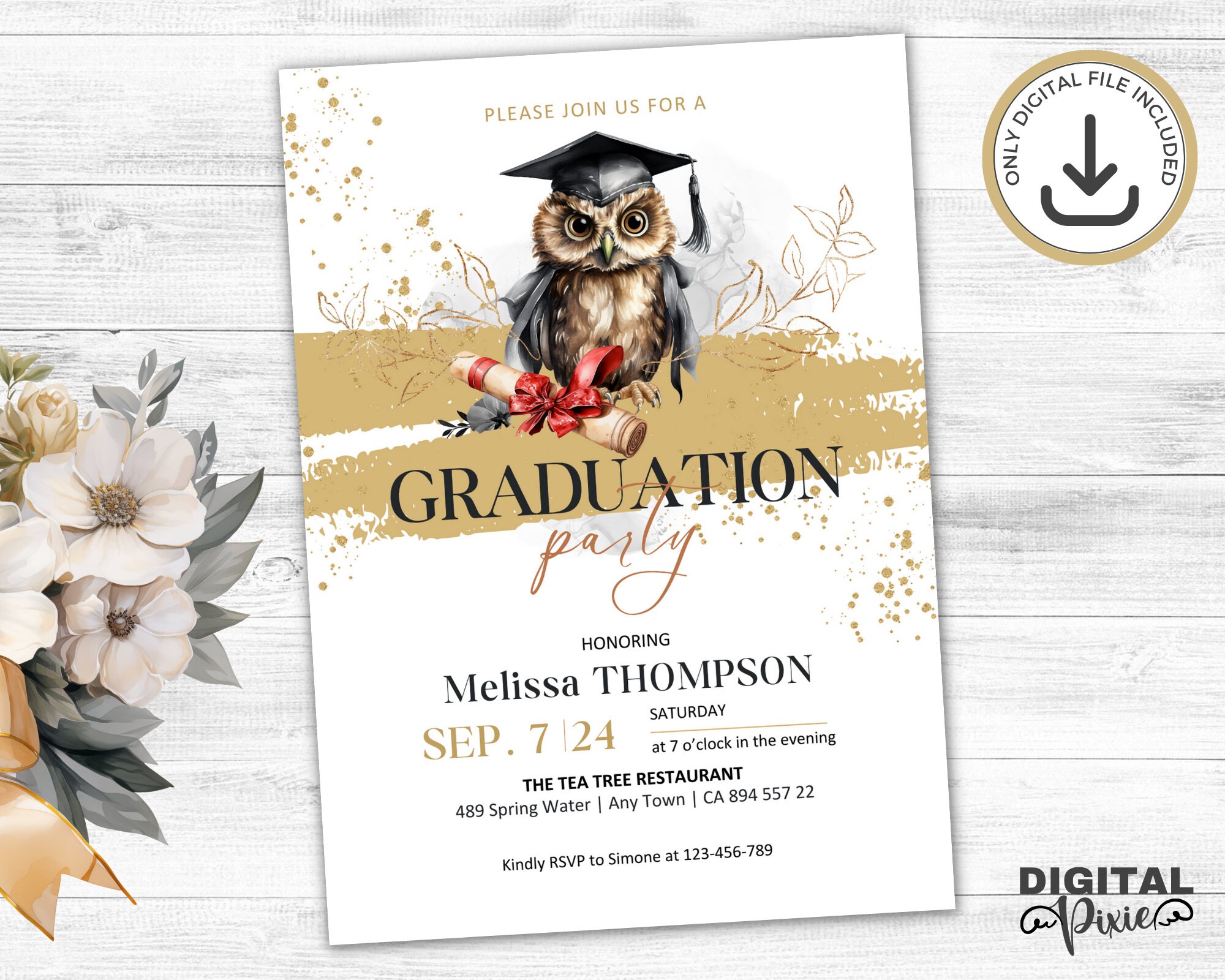 Editable Graduation Party Invitation, Printable Graduation Invite ...