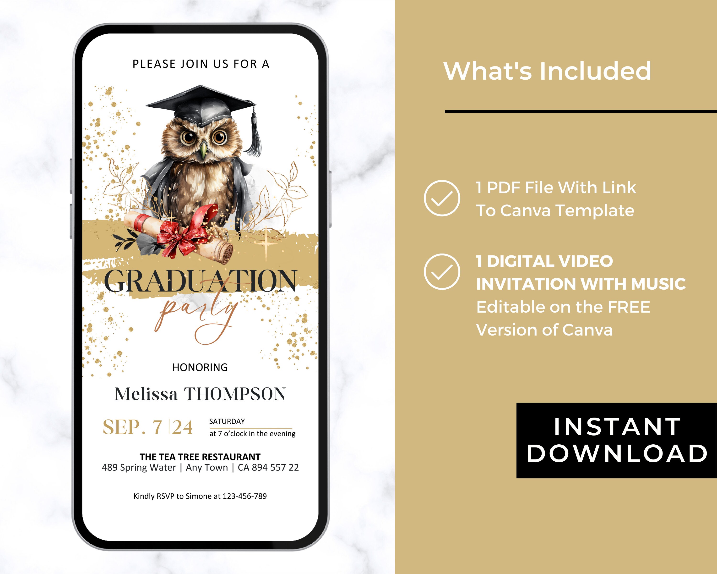 Graduation Party Invite With Music, Graduation Invitation, Graduate ...