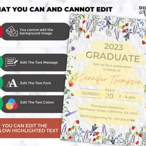 Editable Graduation Party Invitation, Printable Graduate Party Invite ...