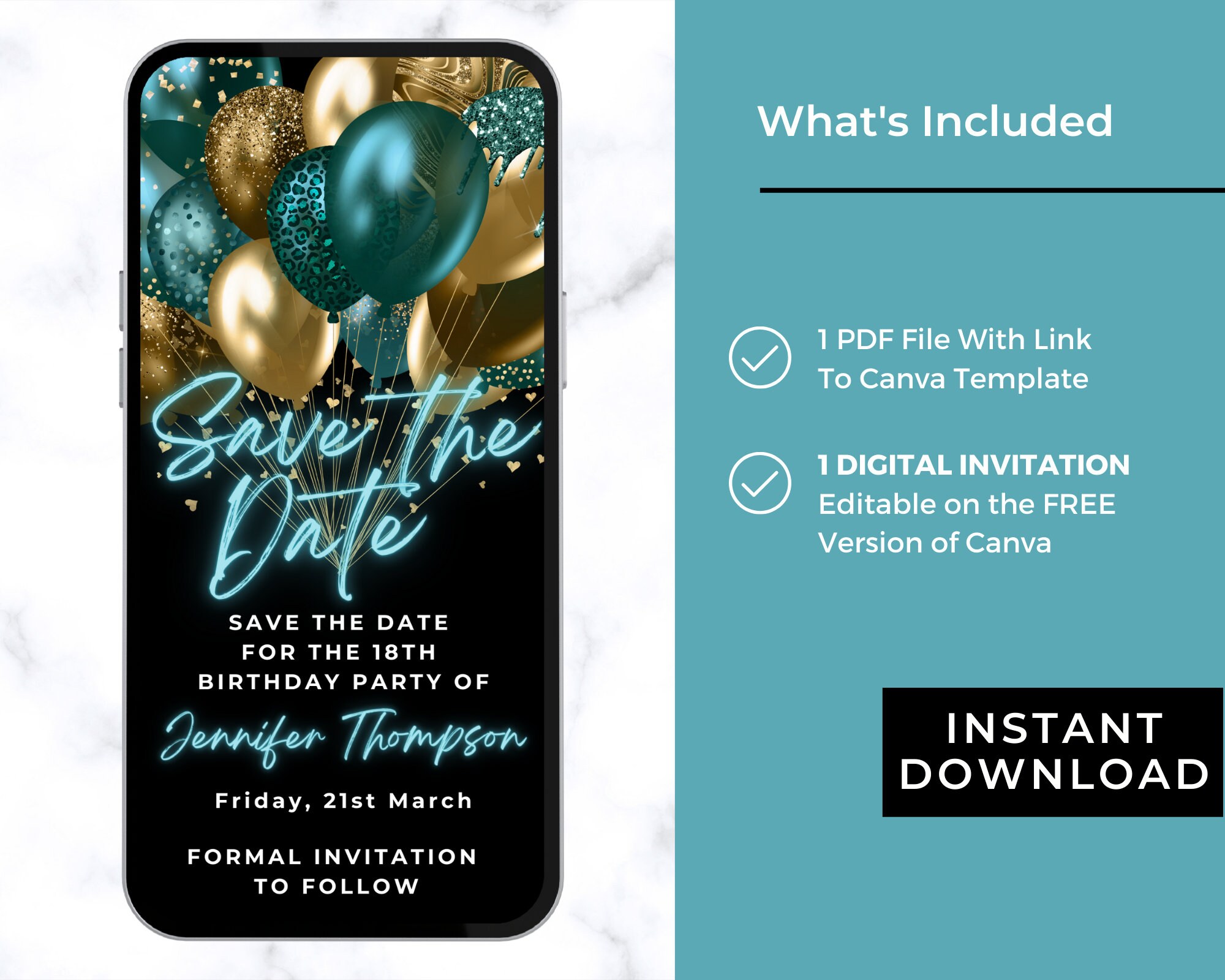 Save The Date Party Template