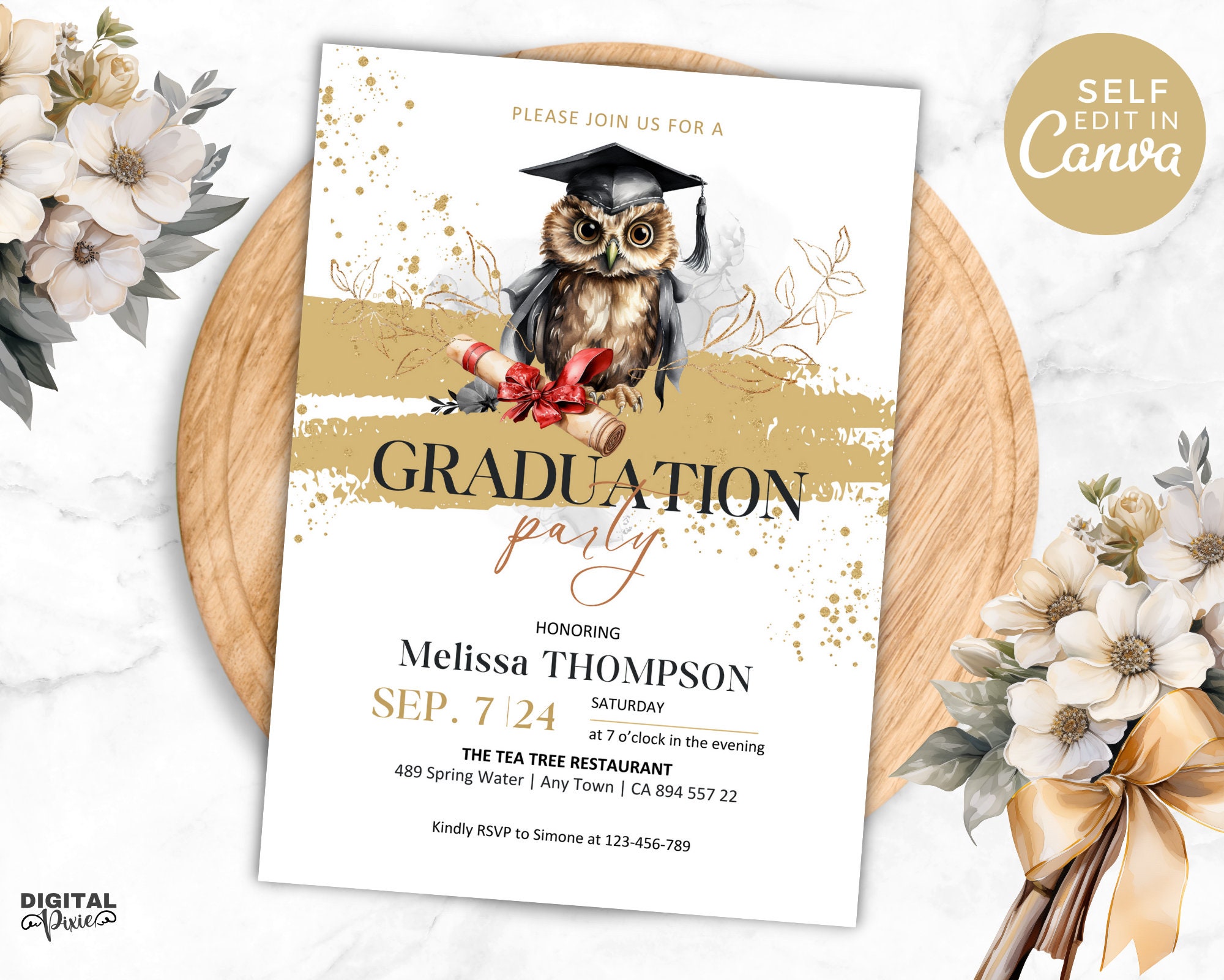 Editable Graduation Party Invitation, Printable Graduation Invite ...