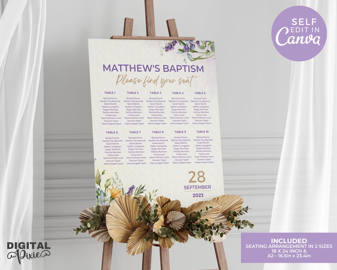 Editable Seating Arrangement Sign, Printable Take Your Seat Poster ...