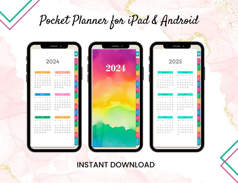 2024 Mobile, Cell Phone & Smartphone Colorful Digital Planner for ...