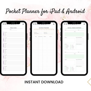 UNDATED Digital Phone Planner Pocket Planner iPhone Android Smartphone ...