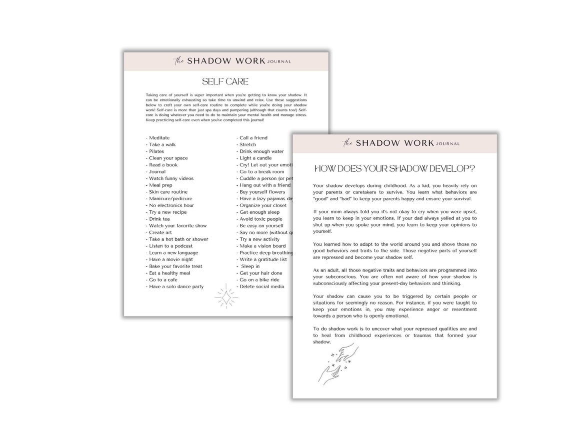 Printable Shadow Work Journal With Prompts for Deep Self-discovery ...