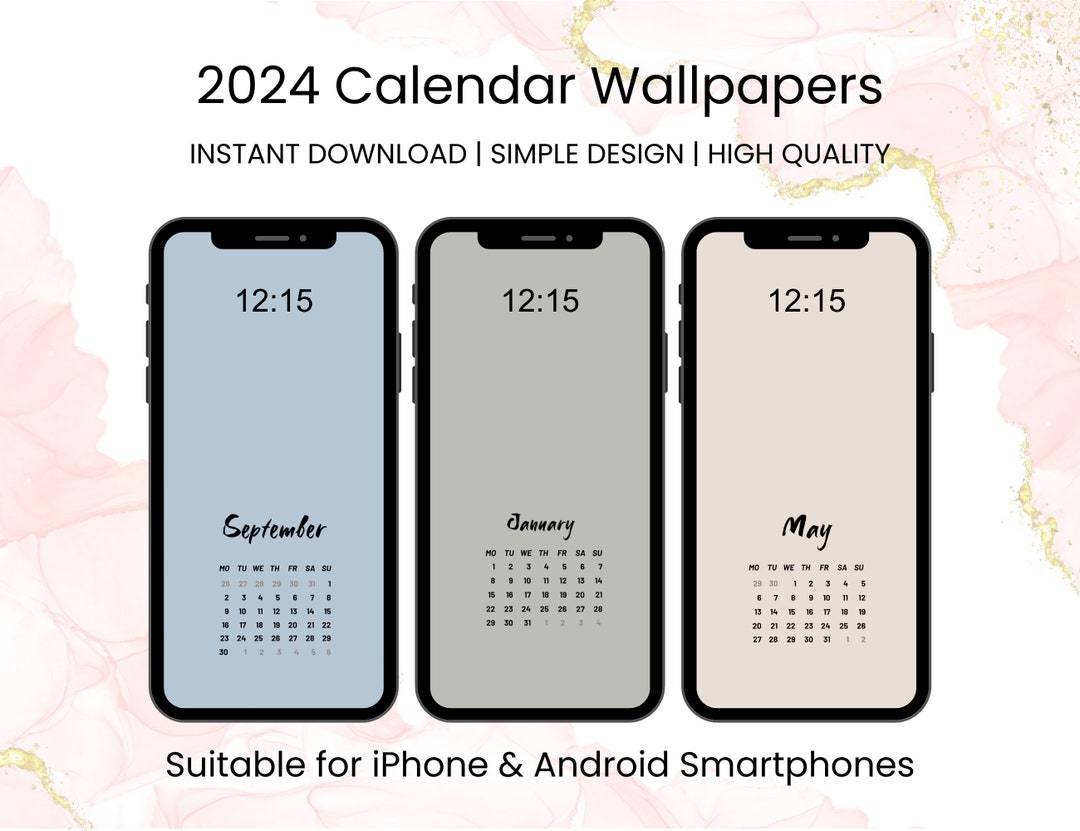 2024 Monthly Smartphone Calendar Wallpaper | iPhone Background | Set of ...