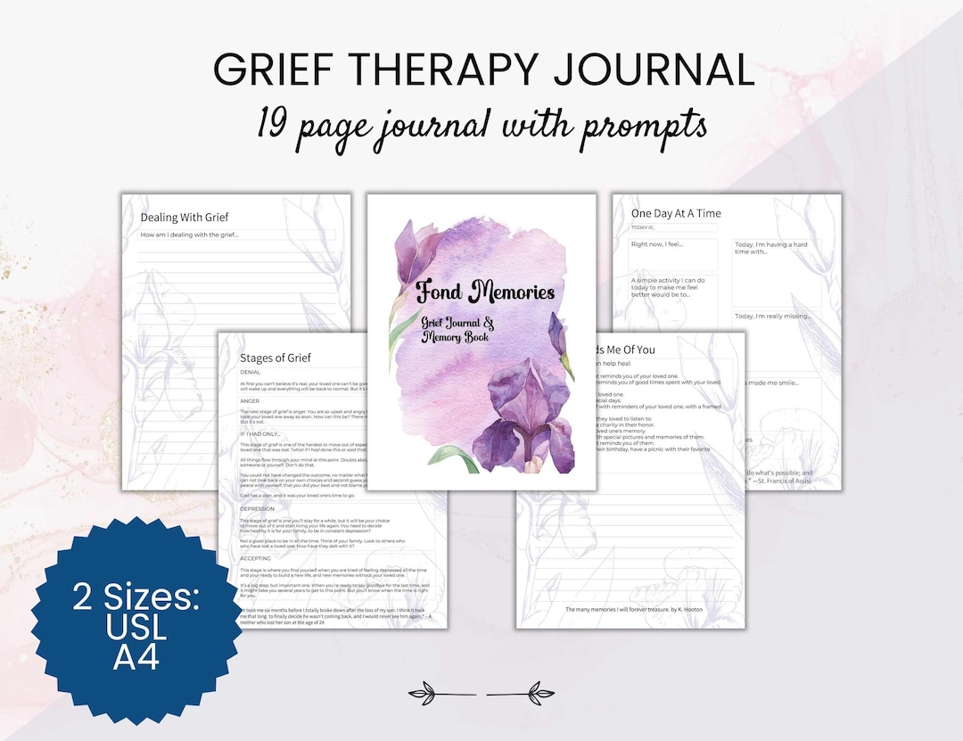 Grief Journal | Memory Book | Therapy Journal | Sympathy Memorial ...
