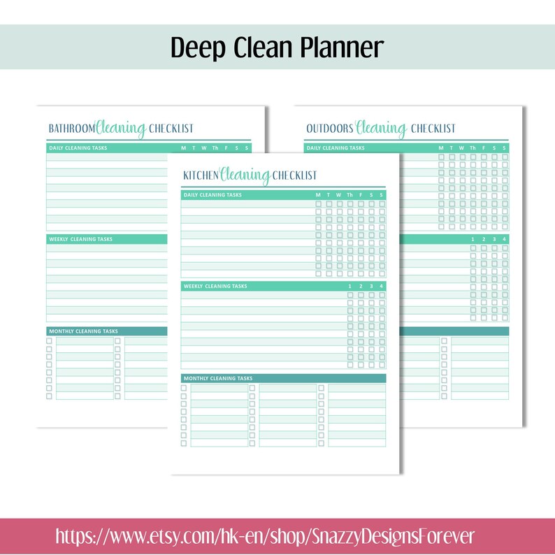 Cleaning Tracker Printable Cleaning Planner Daily Weekly - Etsy