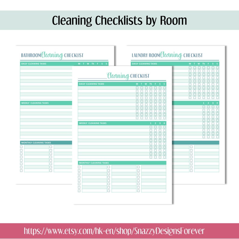 Cleaning Tracker Printable Cleaning Planner Daily Weekly - Etsy