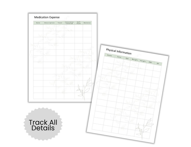 Medication Tracker | Printable Medical Planner Inserts | Printable ...