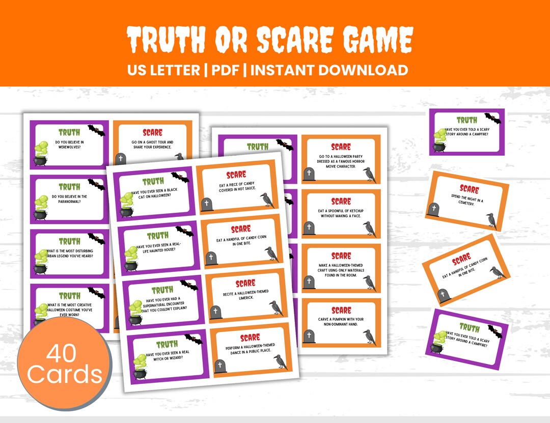 Halloween Truth or Scare Game: Printable Party Activity (PDF) - Etsy