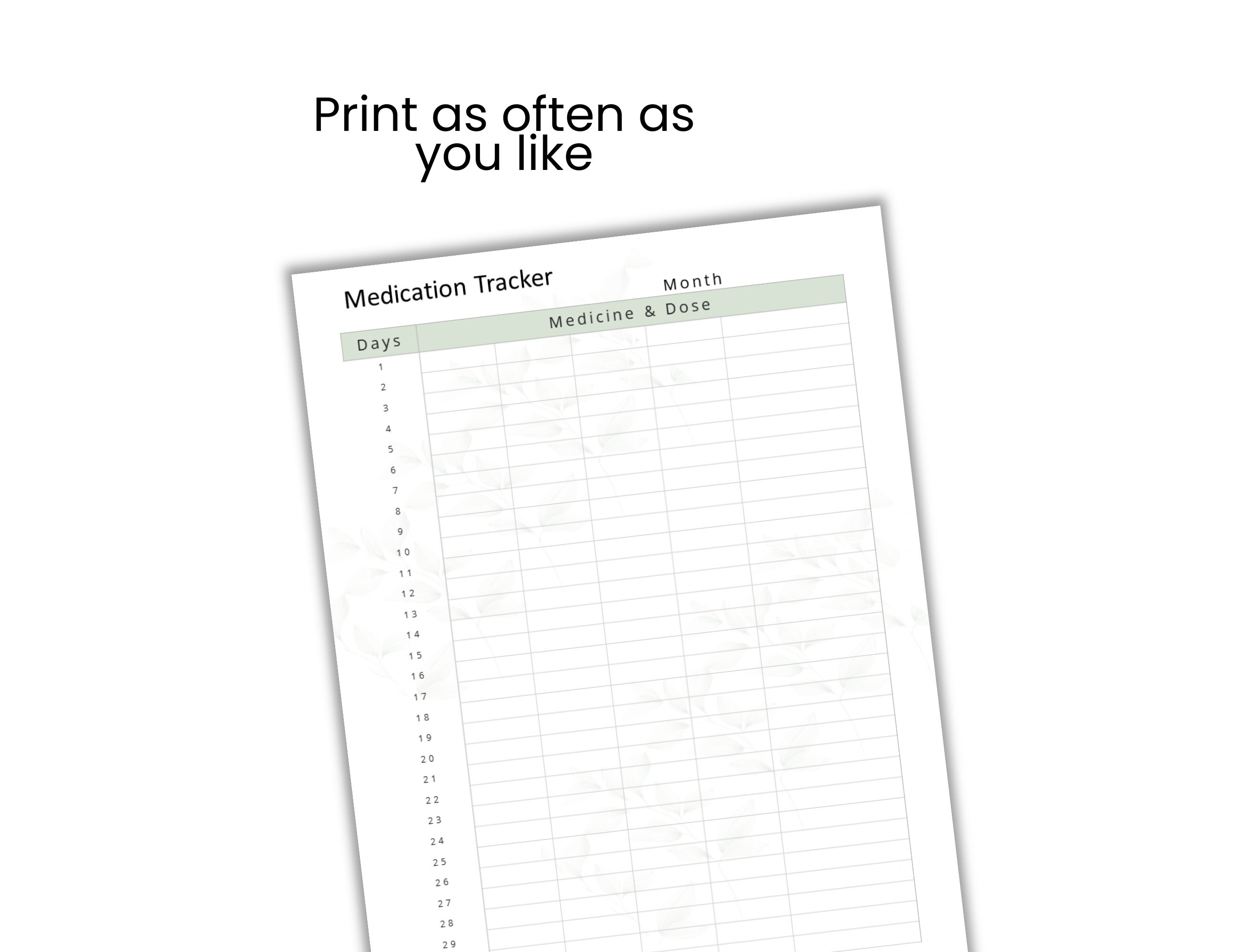 Medication Tracker | Printable Medical Planner Inserts | Printable ...