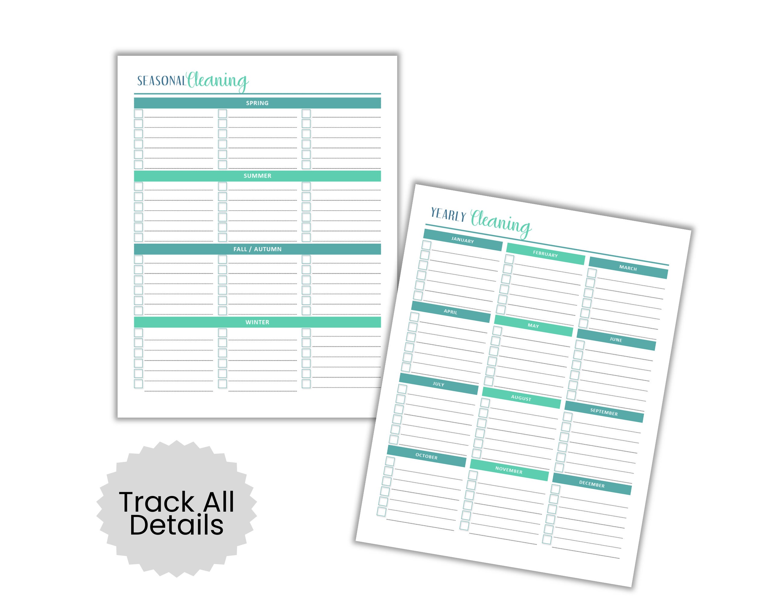 Cleaning Tracker | Printable Cleaning Planner | Daily, Weekly & Monthly ...