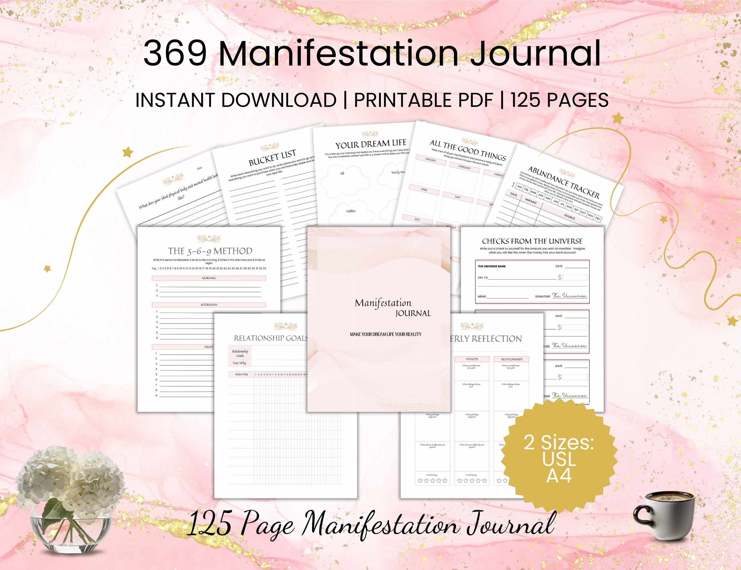 369 Manifestation Journal Printable PDF | 369 Method Printable Planner ...