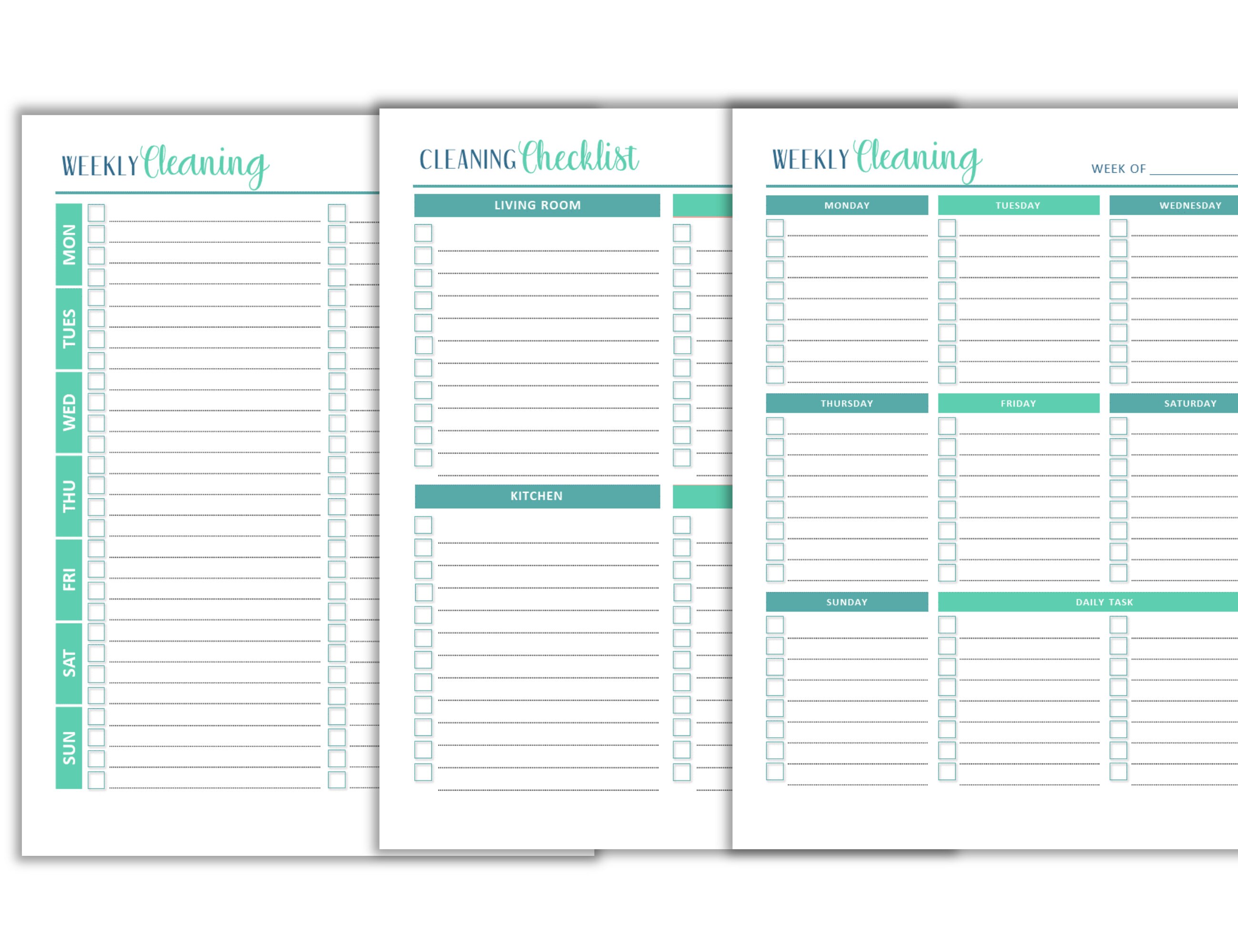 Cleaning Tracker Printable Cleaning Planner Daily, Weekly & Monthly ...