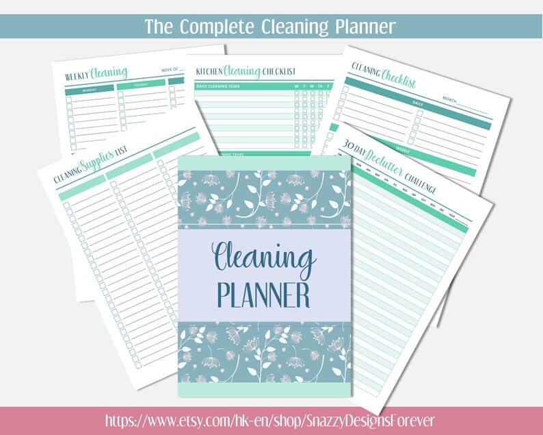 Cleaning Tracker Printable Cleaning Planner Daily Weekly - Etsy