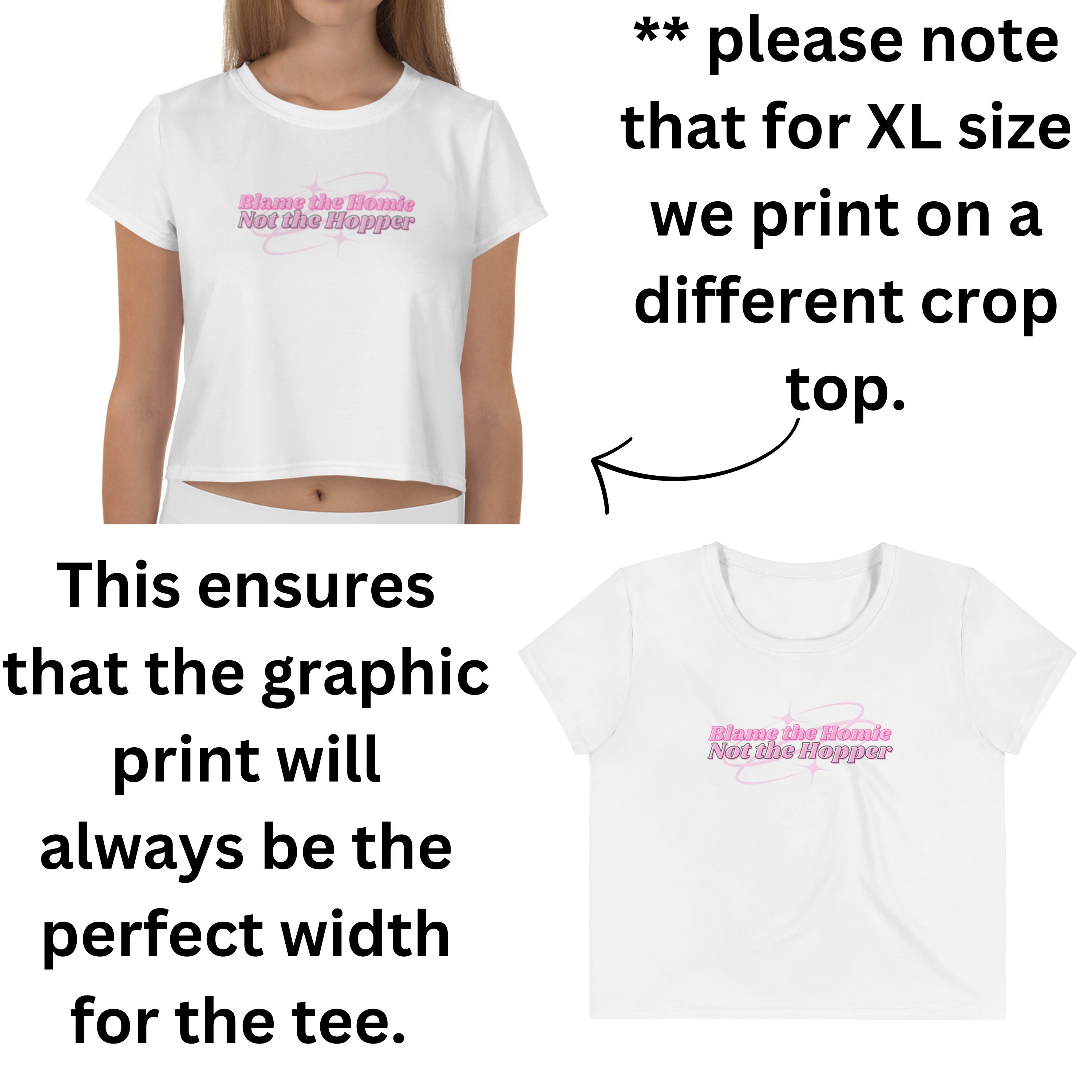 Homie Hopper Crop Top for Women Y2K Slogan Graphic Tee for Girls, Pink ...