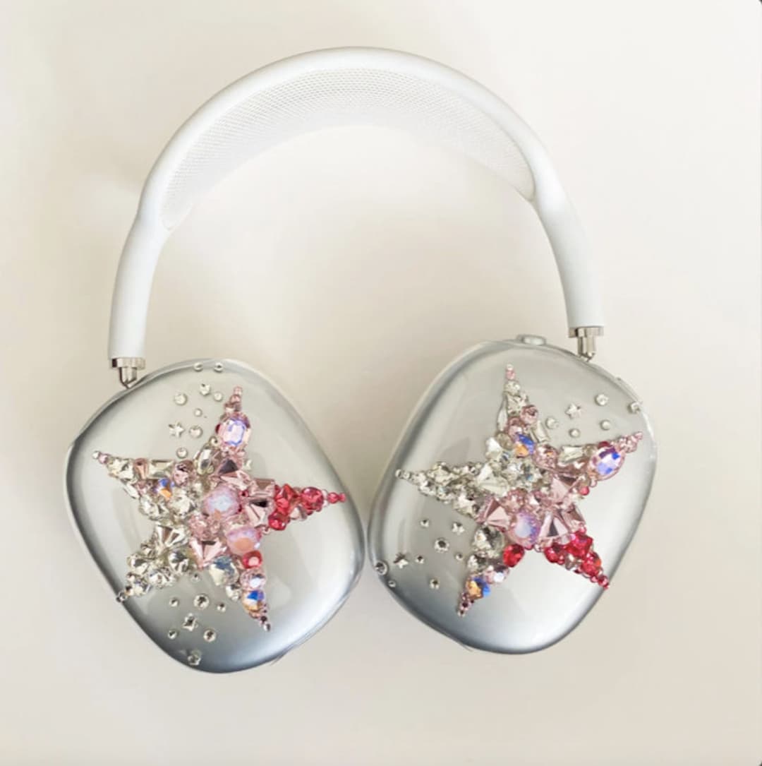 Star Pink Apple Headphone Case, Airpods Max Cover, Austrian Crystals ...