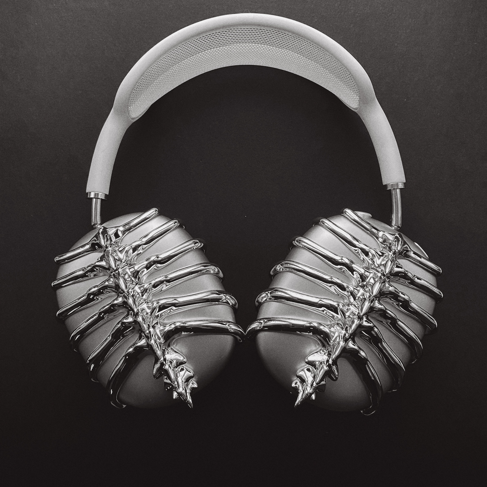 Spine Airpods Max Covers: Glossy Silver Goth Cyberpunk Attachment - Etsy