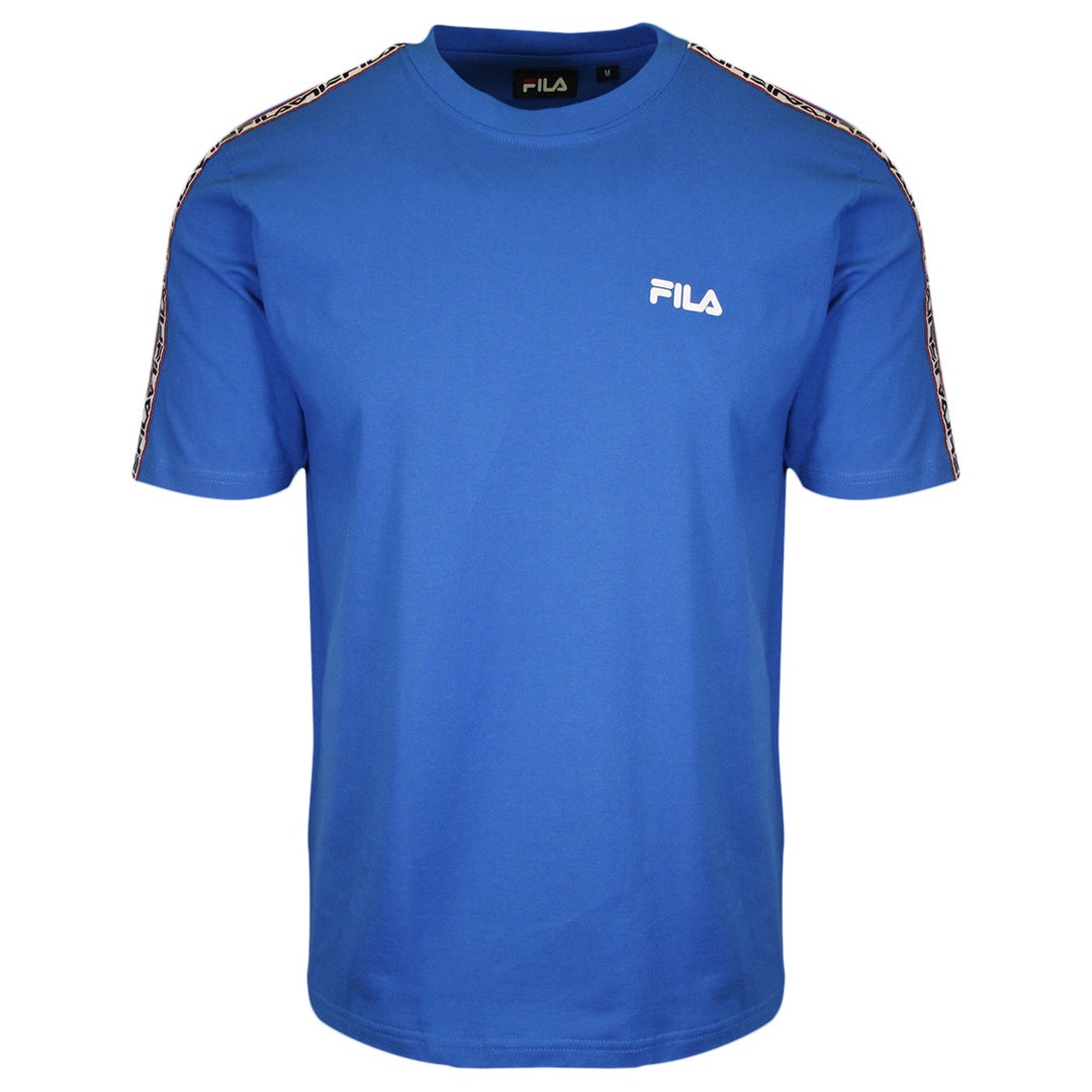 FILA Royal Blue Solid Color With Lettering Shoulder Pad & Logo S/S T ...