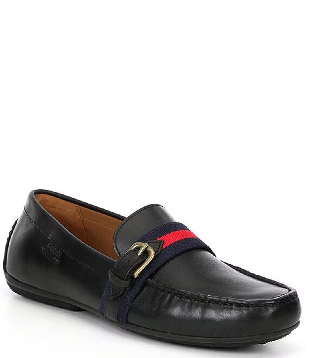 Polo Ralph Lauren Riali Loafer Shoes for Men Leather Driver Black Red ...